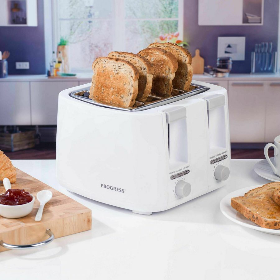 Progress 4 Slice Toaster White – Petrolea Malta